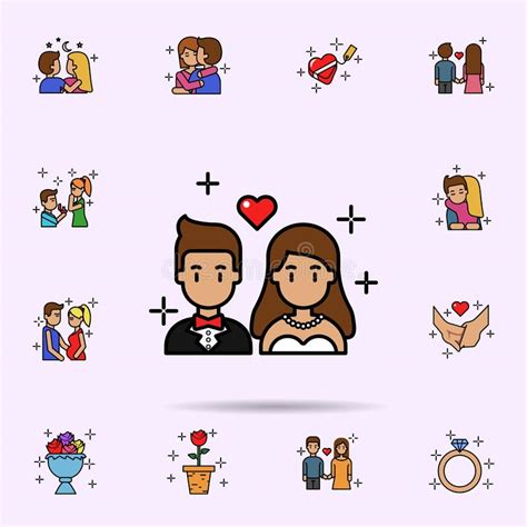 Novio Novia Hombre Icono De La Boda Sistema Universal De La Historia