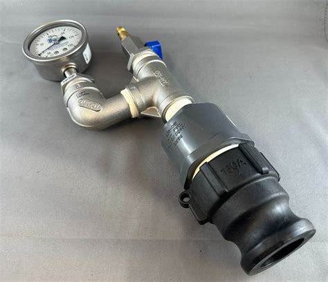 Pneumatic Testing Assembly Quick Connect Adapter With Pressure Gauge