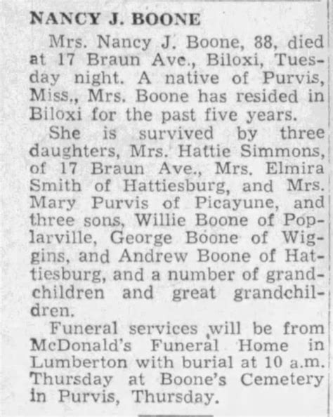 Nancy Jane Lee Boone 1867 1955 Find A Grave Memorial