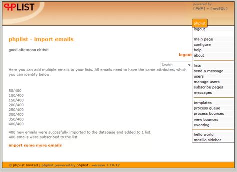 Importing A Csv File Of Email Addresses Into A Mailing List In Phplist