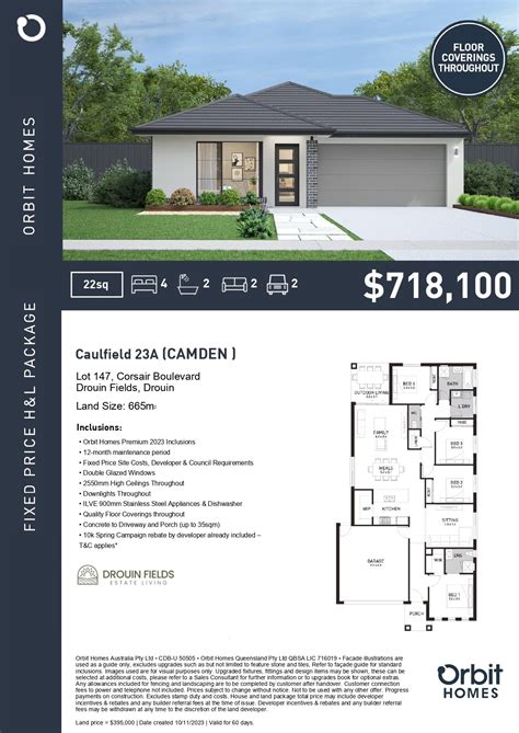 House Land Lot 147 Caulfield 23A By Orbit Homes Drouin Fields