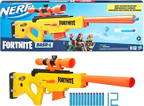 Nerf Fortnite Basr L Bolt Action Clip Fed Blaster Removable Scope Gun