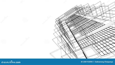 Modern Architecture Wireframe Concept Of Urban Wireframe Stock Illustration Illustration Of