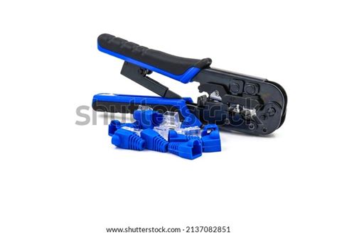 Rj 45 흰색 배경 크림퍼 트위스트 케이블 스톡 사진 2137082851 Shutterstock