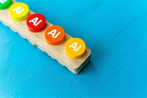 Premium Photo Colorful Ai Blocks In A Line Representing Artificial