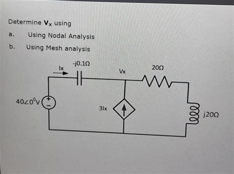 solved a determine vx using using nodal analysis b using