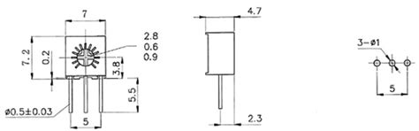 3362 6mm Square Single Turn Trimmer Potentiometersvatronicstrimmer