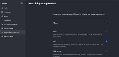 Download And Settings In Light Theme When Operating On Dark Theme