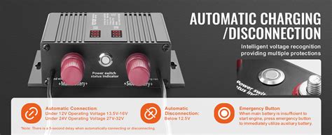 Vevor Dual Battery Smart Isolator 250 Amp Universal Vsr Voltage