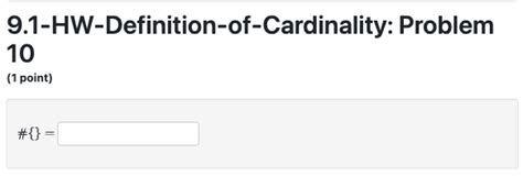 Solved 9 1 Hw Definition Of Cardinality Problem 8 1