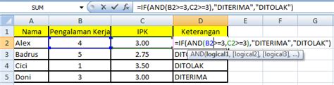 Penerapan Kombinasi Rumus Logika If Dengan Not Or And Di Excel Kusnendar