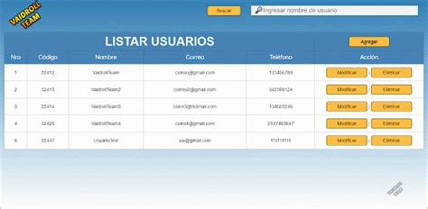VaidrollTeam CRUD BÁSICO DE USUARIOS EN PHP MYSQL HTML Y CSS