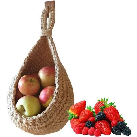 Panier De Légumes Et De Fruits Suspendu Au Mur Panier Suspendu Tissé à La Main Porte fruits Pour