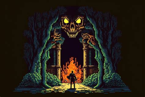 Pixel Horror Game Design Midjourney Prompt Masterbundles