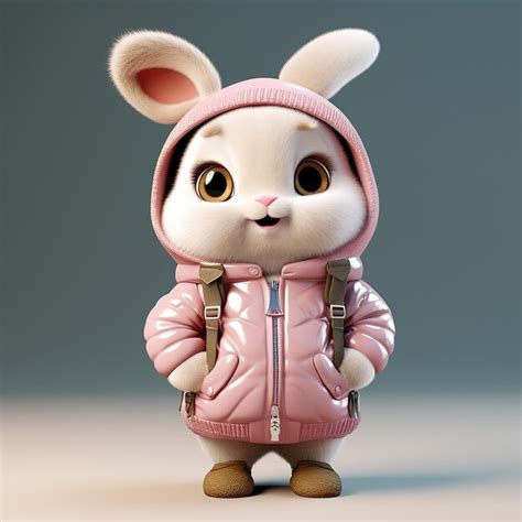Premium Photo 3drendered Animated Stylish Cute Bunny