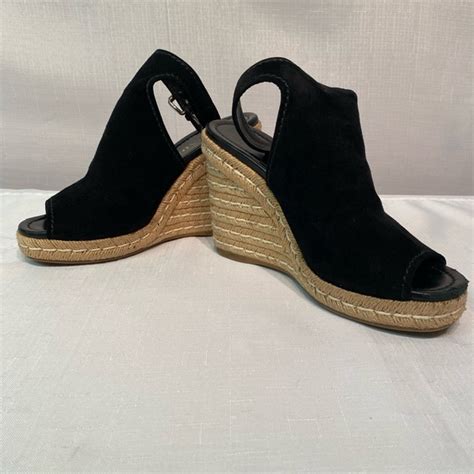 Prada Shoes Prada Womens Black Suede Ankle Strap Wedge Espadrille