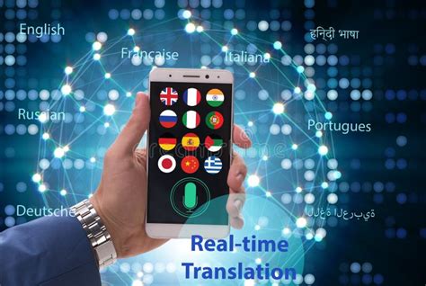 Concept Of Real Time Translation With Smartphone App Stock Image