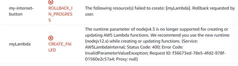 In AWS CloudFormation Stack Status Is Changing To ROLLBACK COMPLETE From CREATE IN PROGRESS