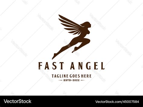 Flying Beauty Sexy Angel Lady Woman Girl Wings Vector Image
