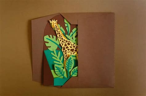 Giraffe Jungle Pop Up Box Card Pop Up Boxes Card Pop Up Etsy