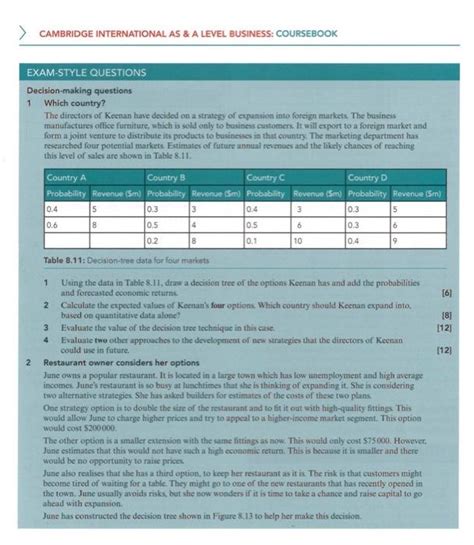 CAMBRIDGE INTERNATIONAL AS A LEVEL BUSINESS Chegg Com