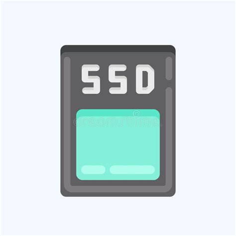 Icon Ssd Suitable For Computer Components Symbol Flat Style Simple Design Editable Design