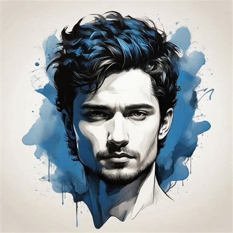 Premium Photo A Illustration Of Male Face Silhouette With Blue Details