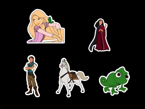 Tangled Stickers Rapunzel Pascal Maximus Gothel Flynn Rider Etsy