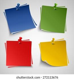 Note Color Paper Push Colored Pin Stock Vector Royalty Free Shutterstock