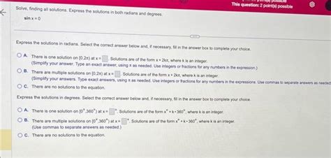 Solved Solve Finding All Solutions Express The Solutions