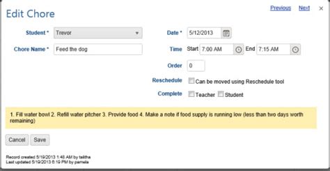 Hstonline User Guide Past Due Assignments And Chores