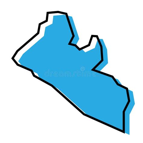 упрощенная векторная карта Liberia Иллюстрация вектора иллюстрации