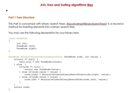 Avl Tree And Sorting Algorithms Wsy Part 1 Tree