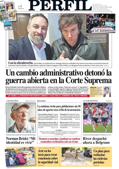 La Tapa Del Diario Perfil Del Domingo 19 De Mayo De 2024 Perfil