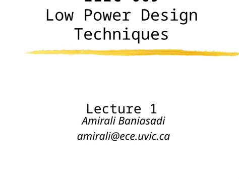 ppt elec 669 low power design techniques lecture 1 dokumen tips