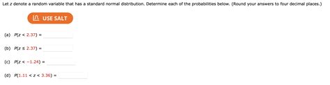 Solved Let Z Denote A Random Variable That Has A Standard Chegg