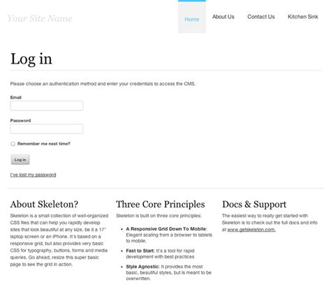 Github Ryanwachtlsilverstripe Skeleton Theme A Beautiful Boilerplate For Responsive Mobile