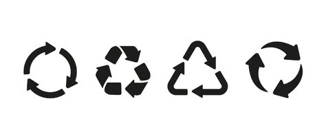 Reciclar Conjunto De Iconos De Símbolos De Reciclaje Flechas De