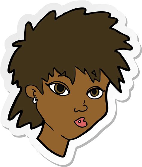 Sticker Of A Cartoon Curious Girl 11712667 Vector Art At Vecteezy