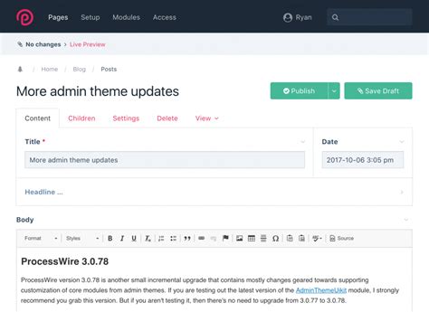 More Admin Theme Updates