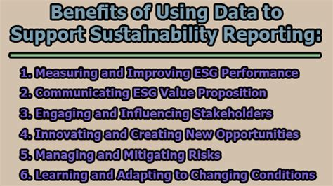 benefits of using data to support sustainability reporting
