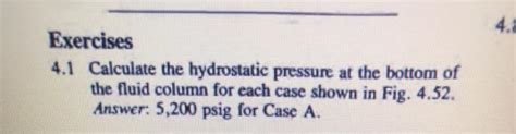 Solved Calculate The Hydrostatic Pressure At The Bottom Of Chegg