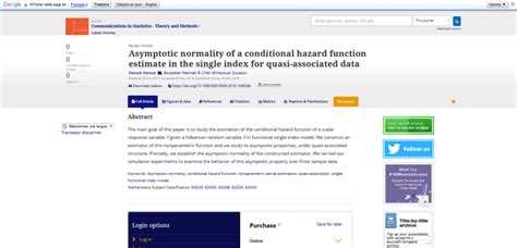 Pdf Asymptotic Normality Of A Conditional Hazard Function Estimate In