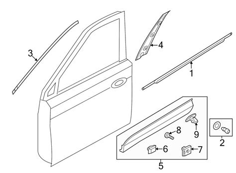 Hyundai Santa Fe Door Molding Left Front Lower W O SPORT W O SPORT W O Two Tone