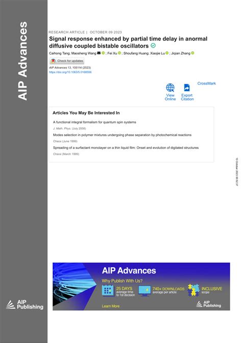 Pdf Signal Response Enhanced By Partial Time Delay In Anormal