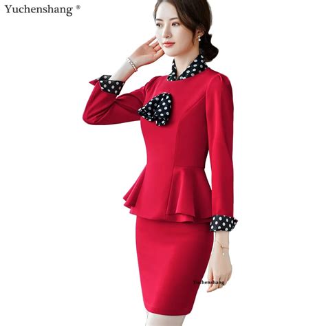2018 Women Elegant Skirt Suits Work Wear Suits Formal Office Ladies