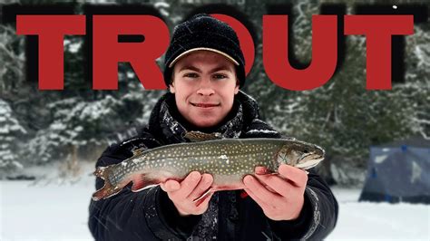 Ice Fishing For Big Brook Trout Youtube