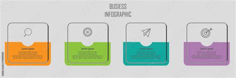 Infographic Business Diagram Chart With 4 Step Data Visualization Presentation Chart For Live