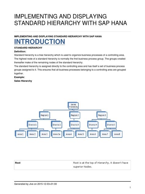 on implementing and displaying standard hierarchy in sap hana pdf