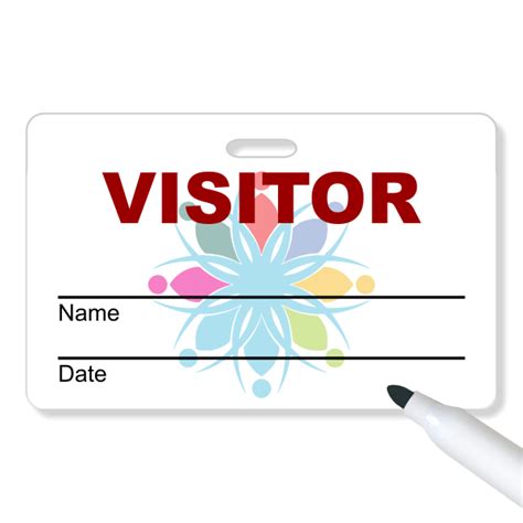 Faded Logo Visitor Reusable Name Badge Name Tag Wizard